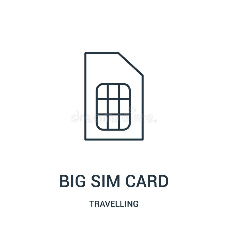 Big Sim Card Icon Vector from Travelling Collection. Thin Line Big Sim ...
