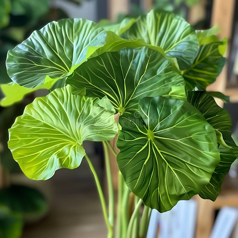 Green Elephant Ear Leaves with a Distinctive Leaf Shape. Colocasia ...