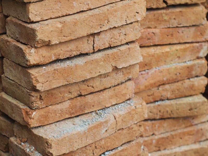 Big Size Of Red Bricks Material For Construction Stock Image - Image of ...