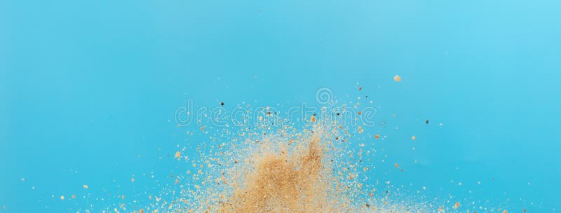 Big Size Sand Flying Explosion, Golden Grain Wave Explode. Abstract ...