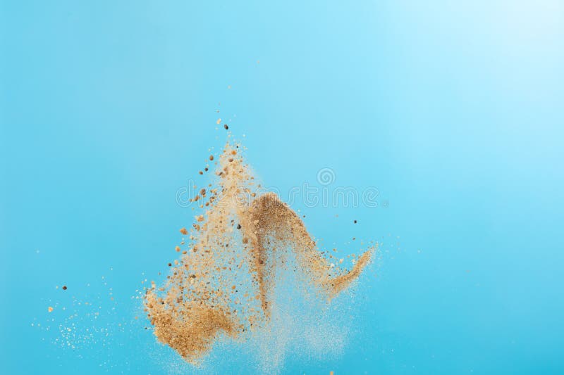 Big Size Sand Flying Explosion, Golden Grain Wave Explode. Abstract ...