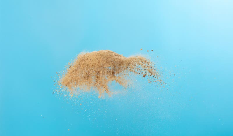 Big Size Sand Flying Explosion, Golden Grain Wave Explode. Abstract ...