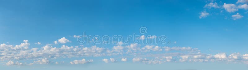 Big Size Sky Panorama. Clouds in the Lower Half and Clear Blue Above ...