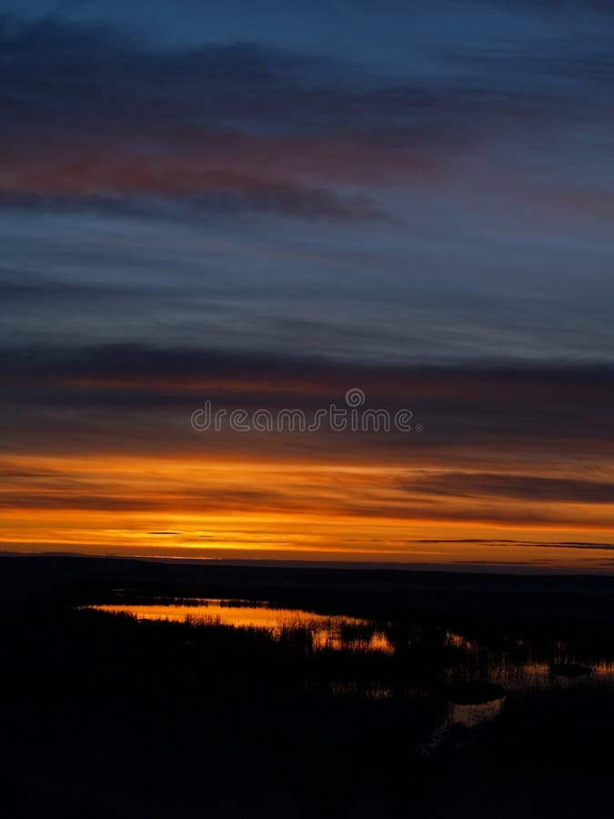 Big Sky Sunrise stock image. Image of sunrise, cattails - 2192119
