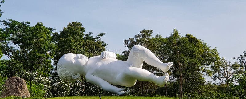 Baby Statue In The Garden For Decoration In European Style Stock Photo ...