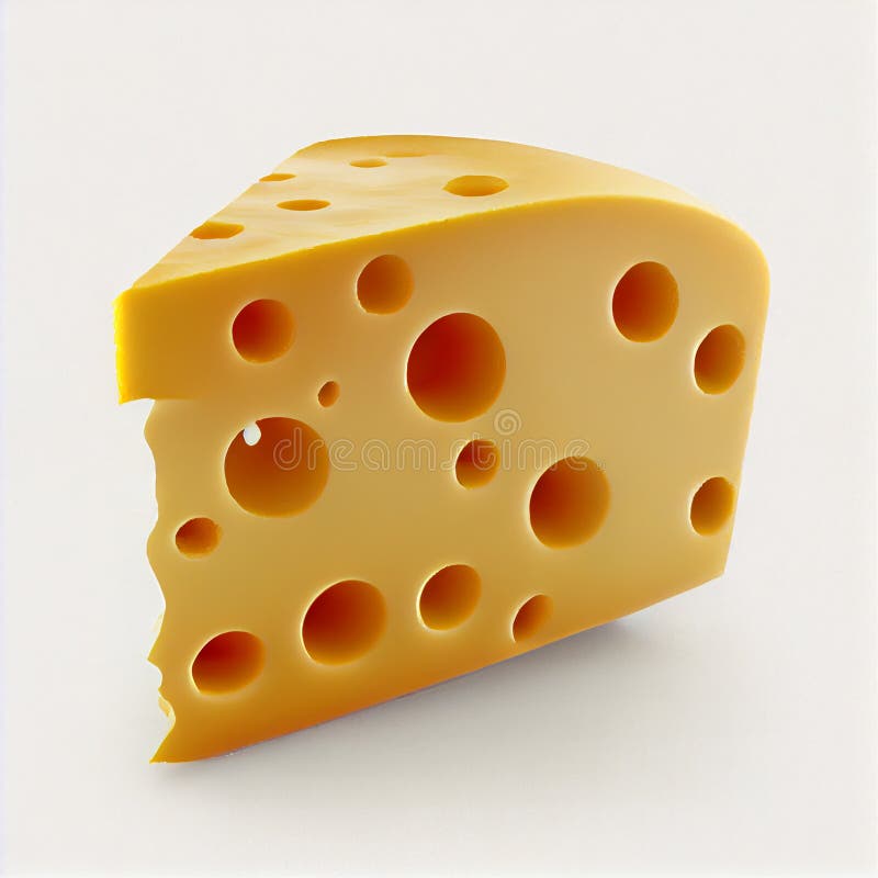 Big Slice of Cheese Isolated on White Background Stock Photo - Image of ...