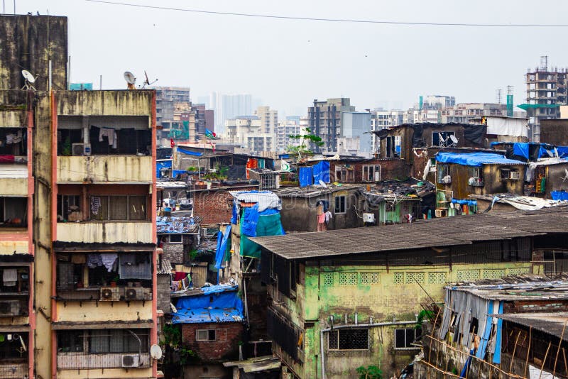 Big Slums in the Mumbai, India Stock Photo - Image of people, tree ...