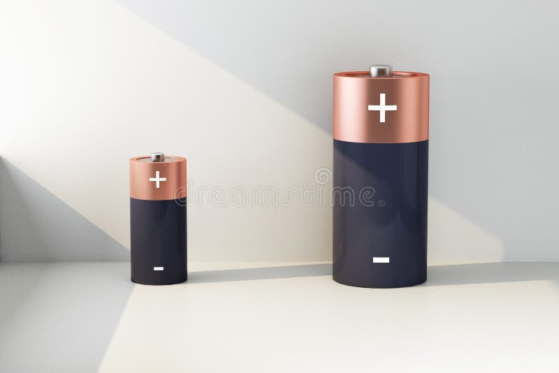 Big and small battery stock illustration. Illustration of technology ...