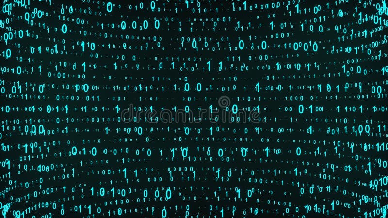 Big and Small Binary Number Spheres, Computer Generated. 3d Rendering of Binary Code Background ...