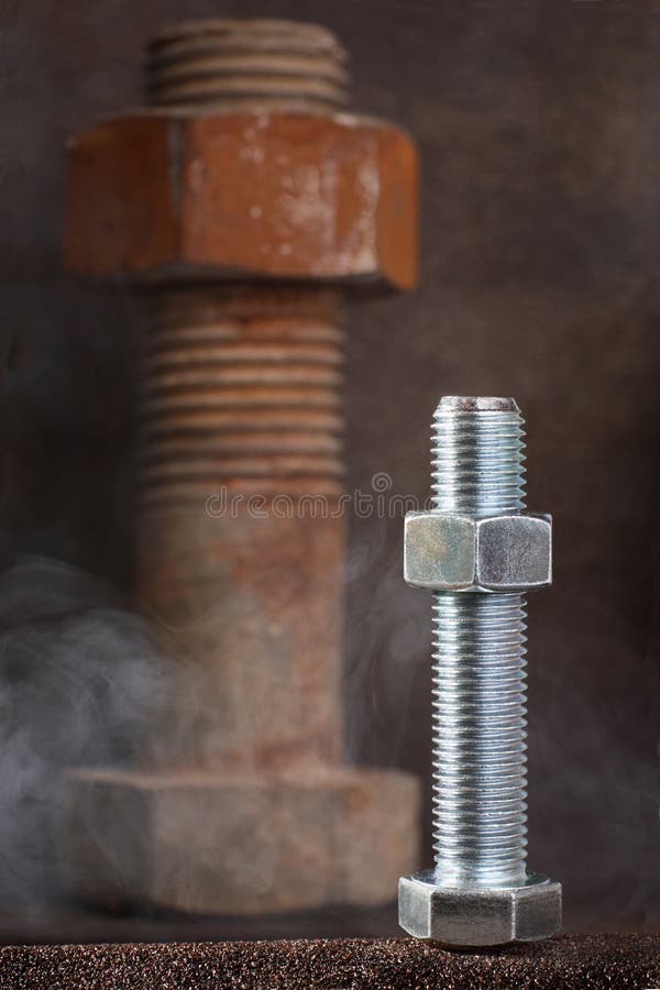 The big and small bolt stock image. Image of macro, engineering - 3102221
