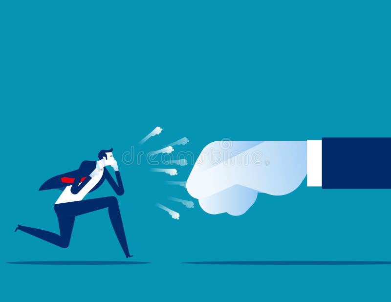 Big and Small Business Fighting. Competition Concept, Flat Cartoon ...