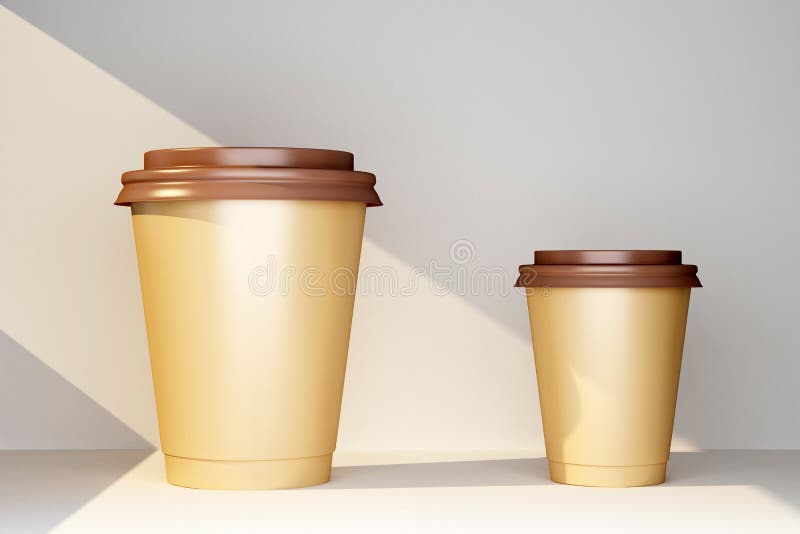 Big and Small Coffee Cup Concept Stock Illustration - Illustration of ...