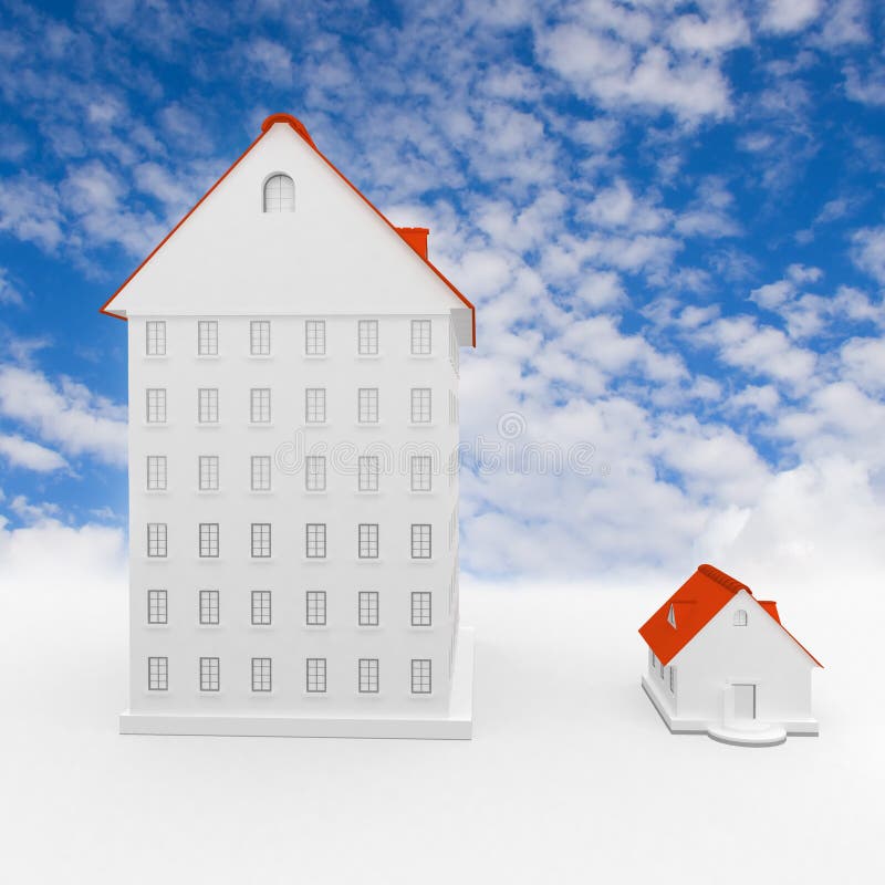 Big and small house stock illustration. Illustration of design - 22468000