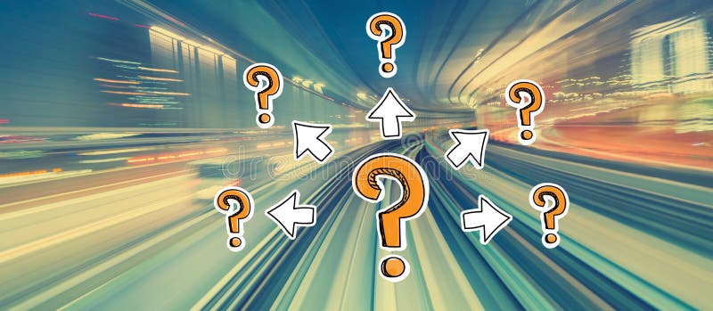 Big and Small Question Marks with Arrows with High Speed Motion Stock ...