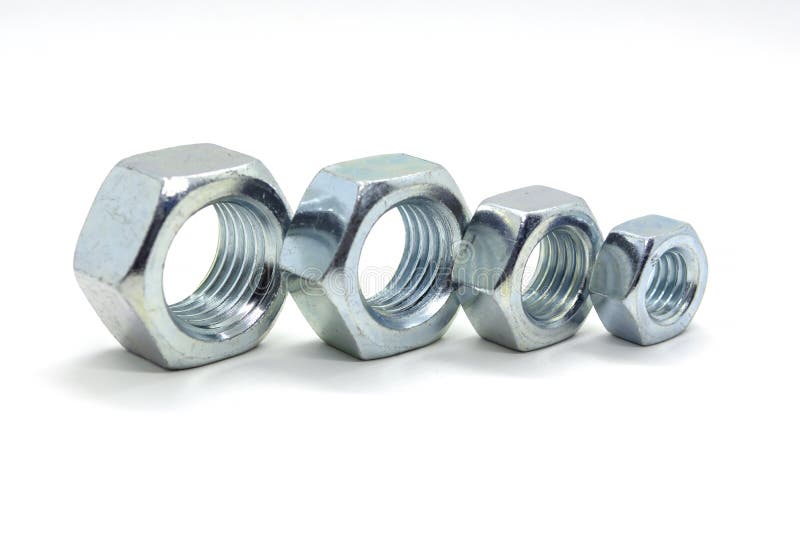 Big and Small Screw-nut. Concept. White Background Stock Image - Image ...