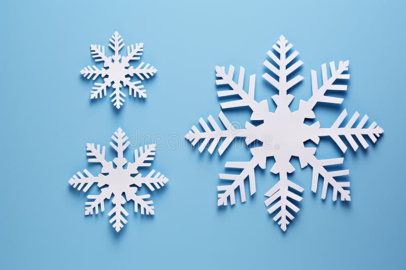 Big and Small Snowflakes on Light Blue Background Stock Illustration ...