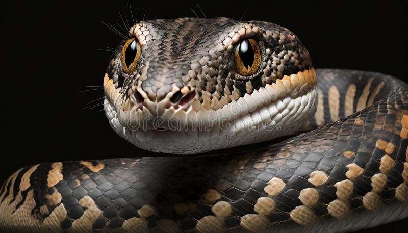 A Big Snake with a Cat Face Stock Illustration - Illustration of ...