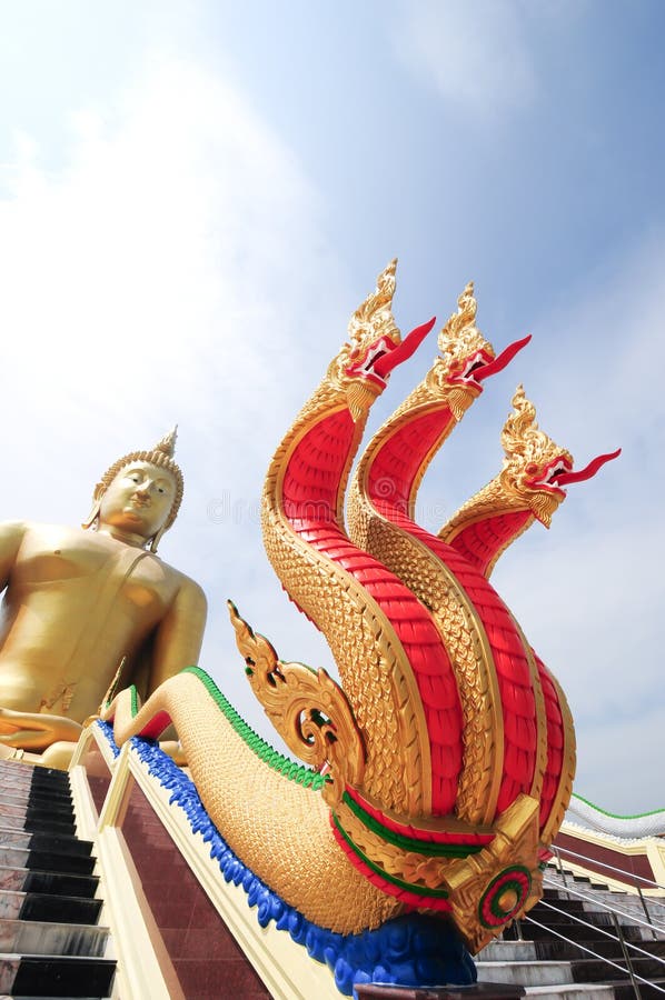 Big Snake in Front of Buddha Statue Stock Image - Image of buddha ...