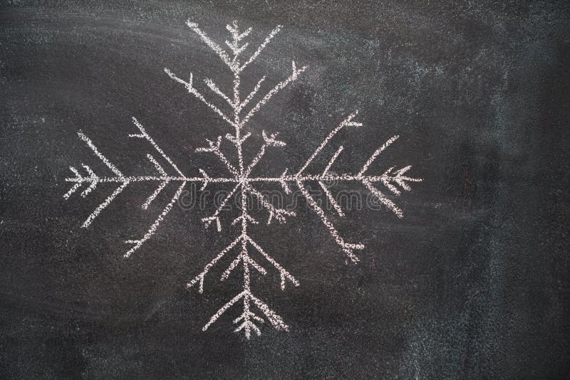 Big Snowflake on Black Chalkboard Stock Illustration - Illustration of ...