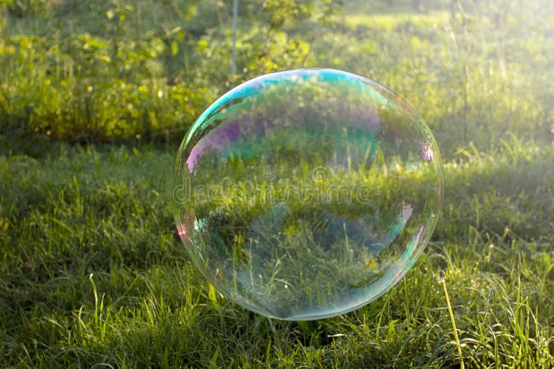 Big Soap Bubble Flying in the Air Stock Photo - Image of nature, flying ...