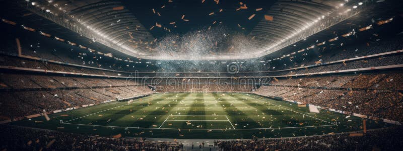 Big Soccer Stadium during a Great Championship Generative AI Stock ...