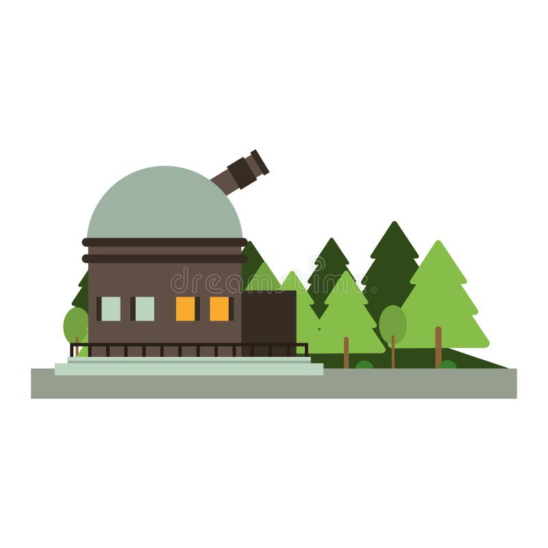 Big Space Telescope in Base Symbol Isolated Stock Vector - Illustration ...