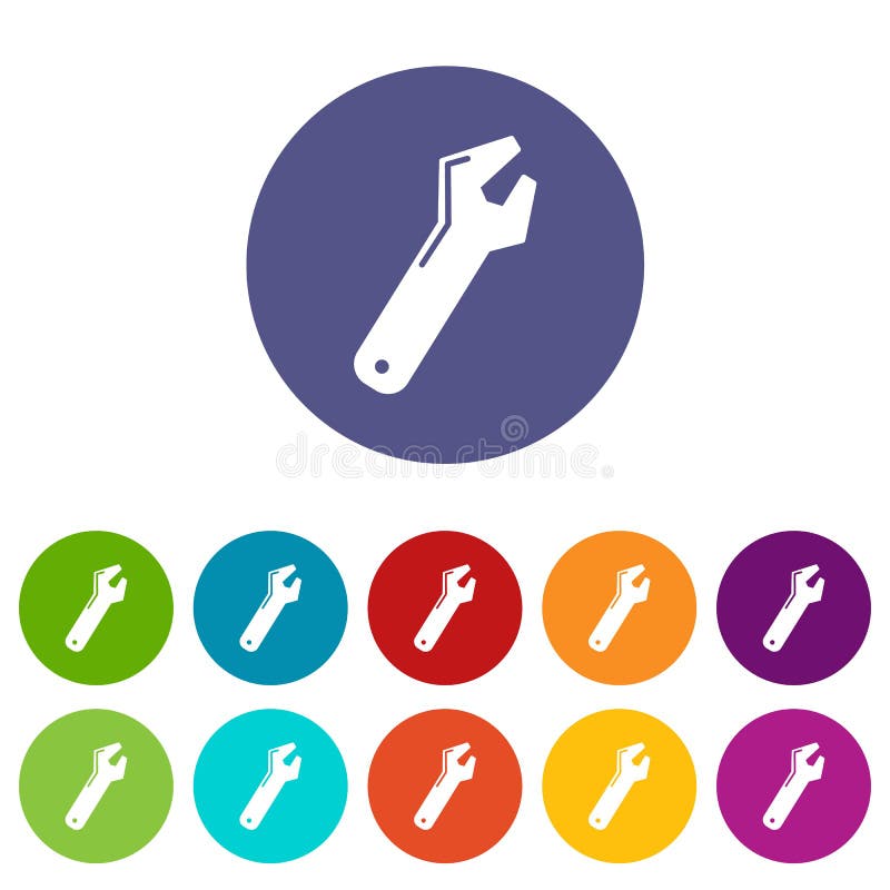 Big Spanner Icons Set Vector Color Stock Vector - Illustration of ...