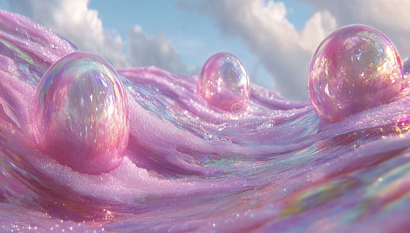 A Big Sphere is Encompassed by Smaller Spheres and Hovering Over an ...