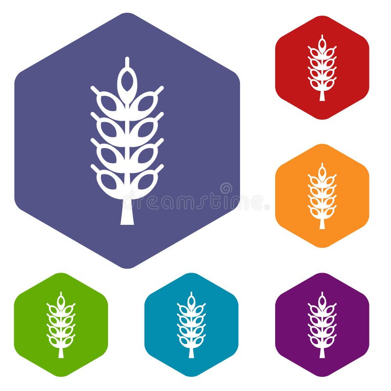 Big Spike Icons Set Hexagon Stock Vector - Illustration of agriculture ...
