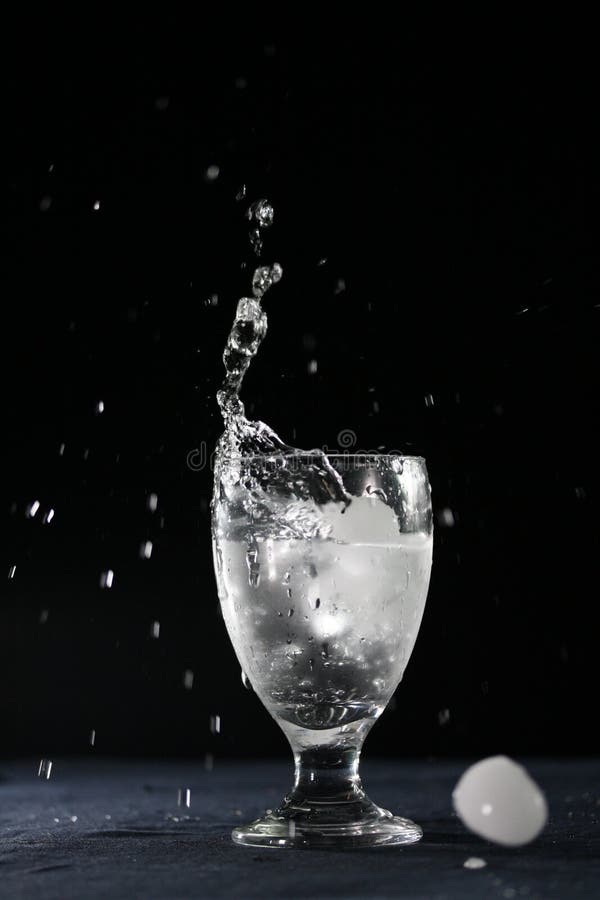 Big Splash in a Glass of Clear Cold Water Tempting for a Drink ...