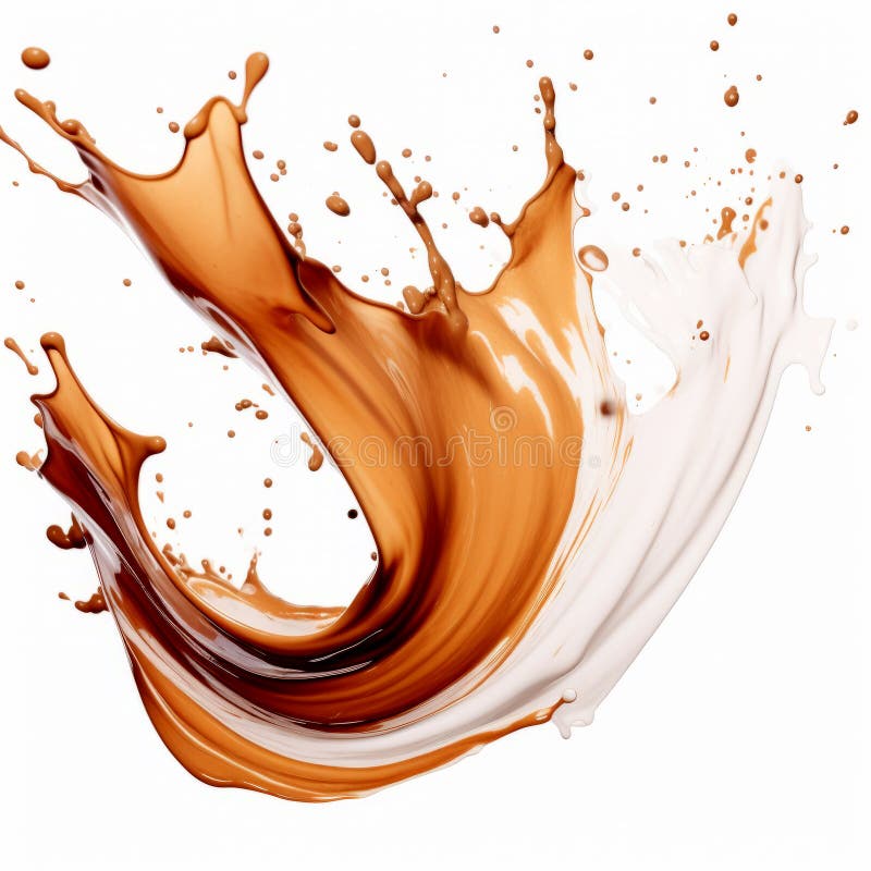 Big Splash of Shiny Brown and White Liquid Stock Illustration ...