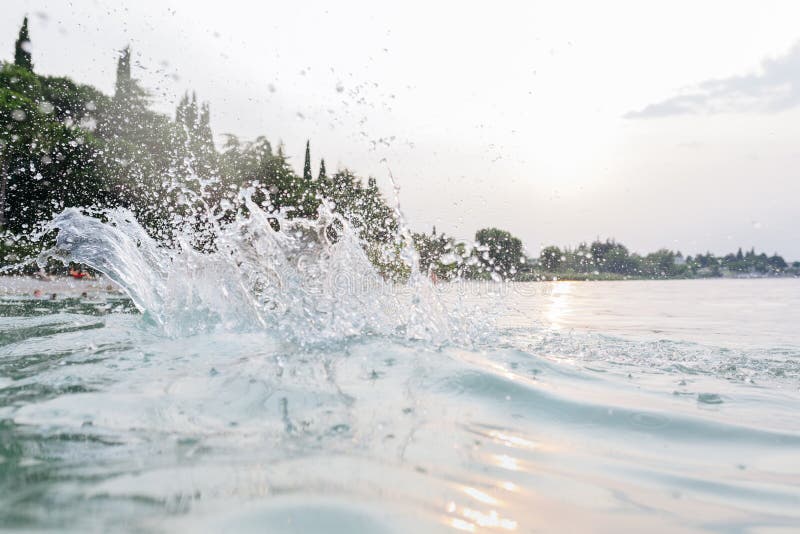 Big Splashes on the Water after the Jump Stock Photo - Image of ...
