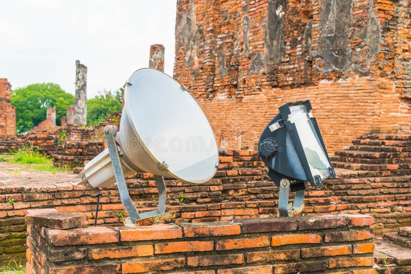 Big spotlight in park stock image. Image of street, metal - 93922177