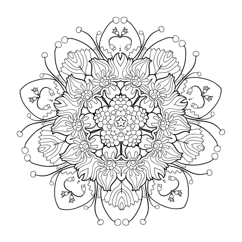 Big spring floral mandala stock vector. Illustration of flower - 66670837
