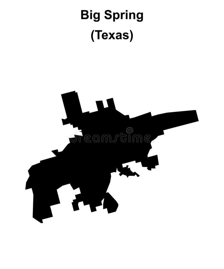 Big Spring outline map stock vector. Illustration of area - 357642859