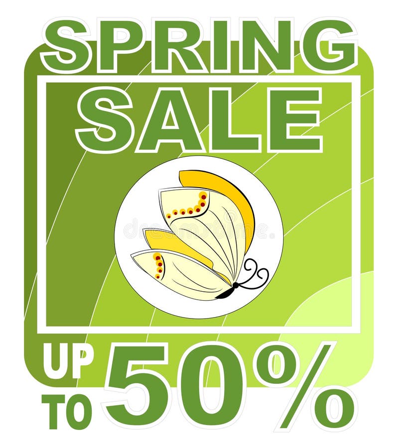 Big Spring Sale with Butterfly Stock Vector - Illustration of sign ...