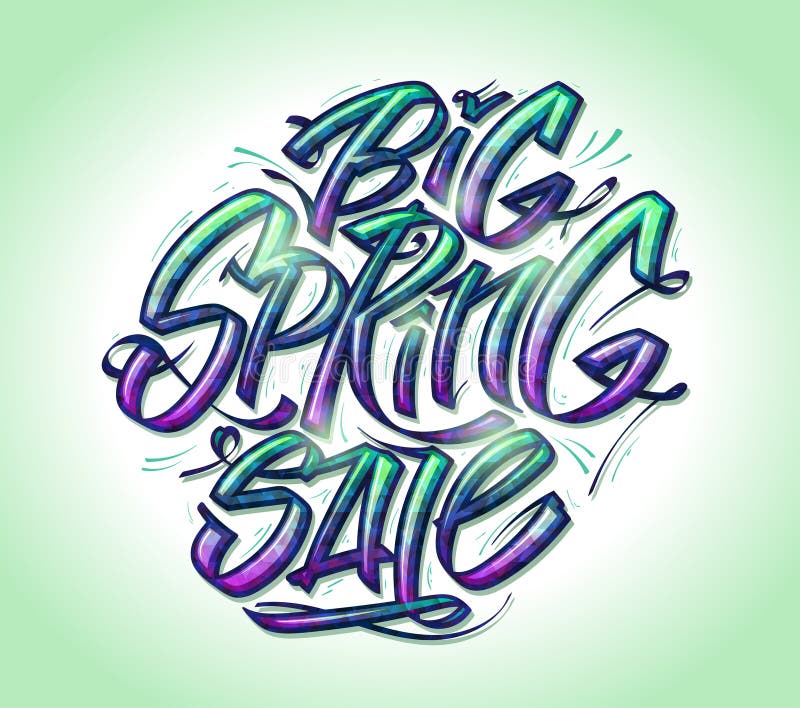 Big Spring Sale, Lettering Banner Mockup Stock Vector - Illustration of ...