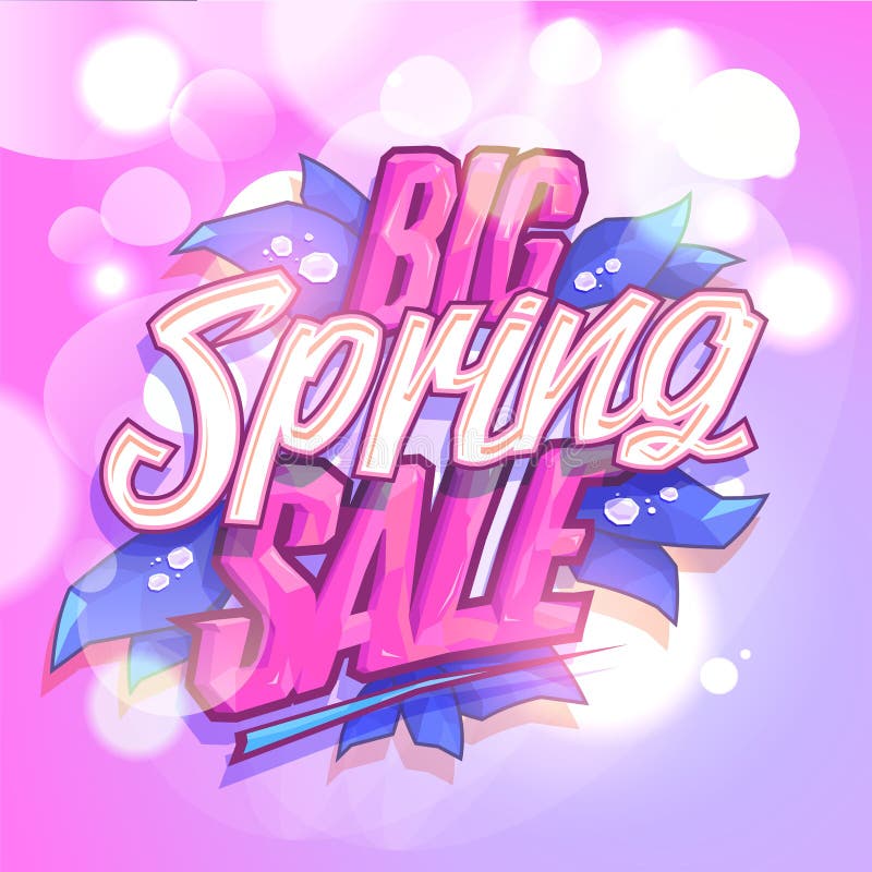 Big Spring Sale Lettering Banner Mockup Stock Vector - Illustration of ...
