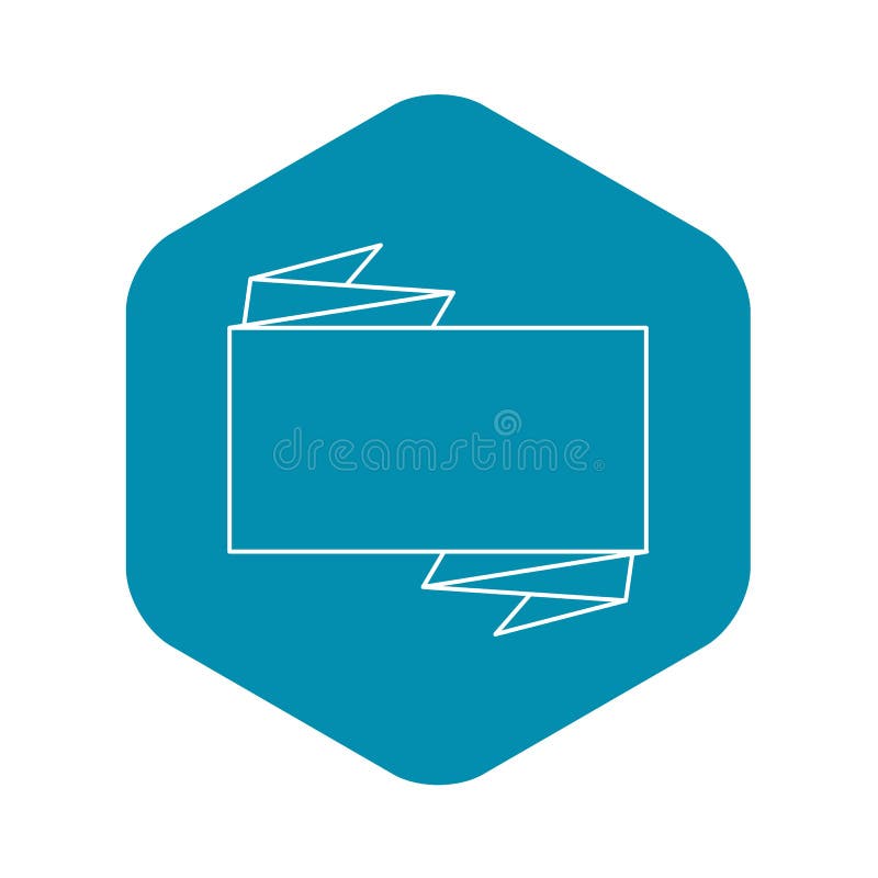 Big Square Banner Icon, Outline Style Stock Vector - Illustration of ...