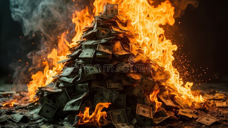 Burning money stock image. Image of currency, save, loose - 10989883