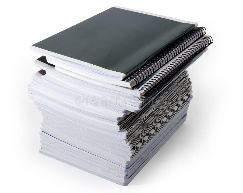 Different School Exercise Books with Spiral Binding and Autumn Leaf ...