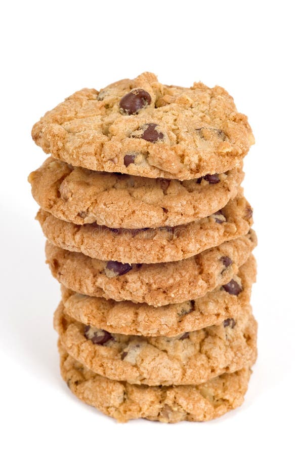 Big Stack of Fresh Baked Chocolate Chip Cookies Stock Photo - Image of ...