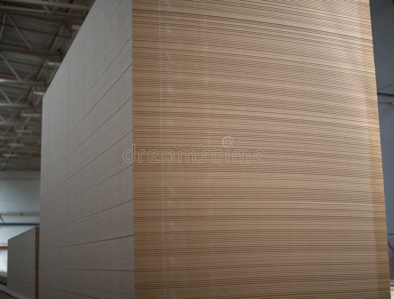 Big Stack of MDF Boards. Medium Density Fibreboard Stock Image - Image ...