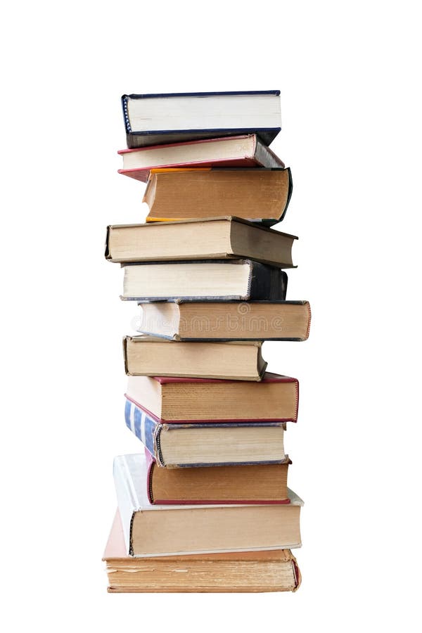 Big Stack of Old Books Isolated on White with Clipping Path Stock Photo ...