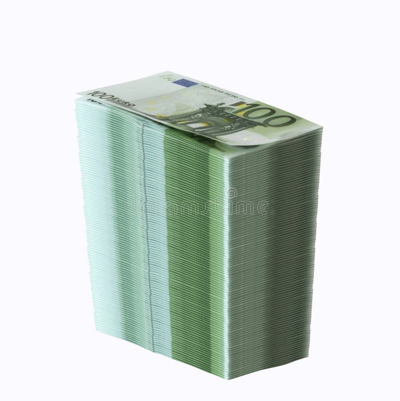 Big Stack of Onehundred Euro Stock Photo - Image of green, group: 1268754