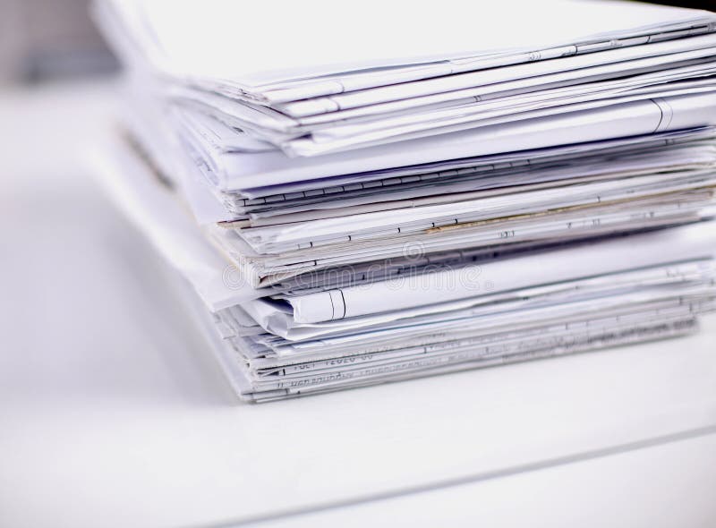 Big Stack of Papers ,documents on the Desk Stock Photo - Image of ...