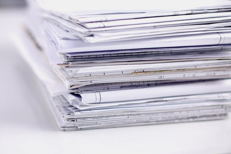 Big Stack of Papers ,documents on the Desk Stock Image - Image of chaos ...