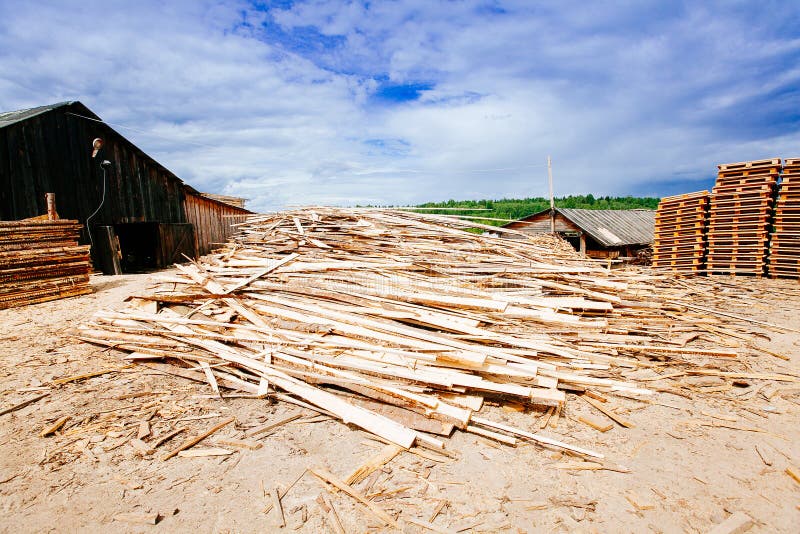 The Big Stack of Wooden Planks Stock Image - Image of production ...
