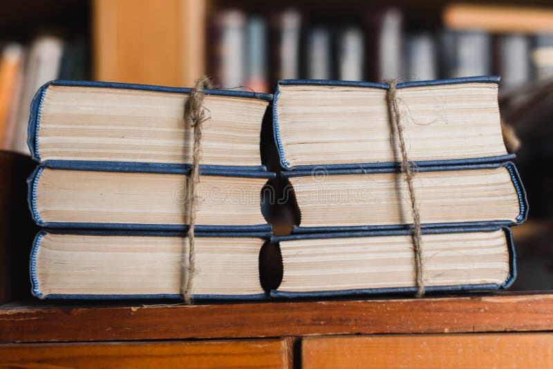Big Stacks of Books in the Library Close Up Stock Photo - Image of open ...