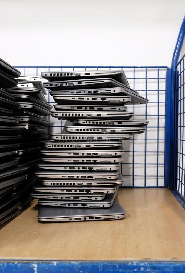 Big Stacks of Discarded Laptops Stock Photo - Image of industry, laptop ...